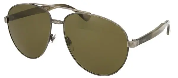 Gucci Gg0054s M 003 Aviator Sunglasses - Green | Editorialist display picture 1