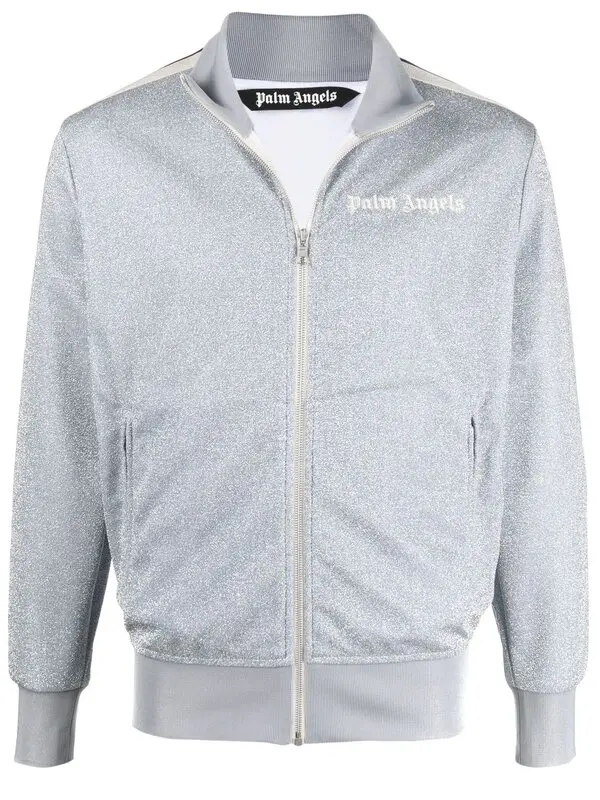 Palm Angels Glitter Lurex Track Jacket - Grey