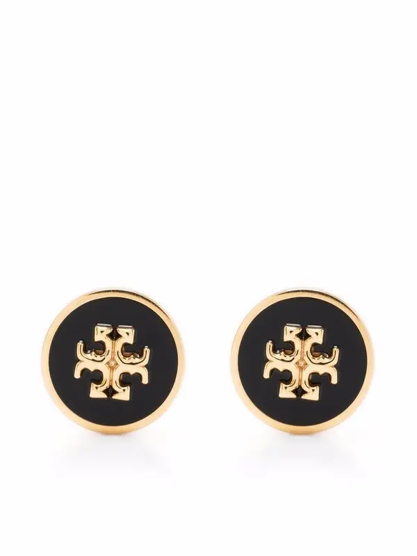 Tory Burch Kira Enamel Stud Earrings - Black
