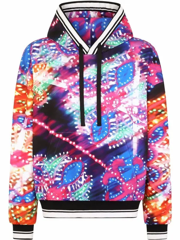Dolce & Gabbana Luminaire-print Hoodie - Blue