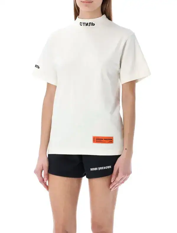 Heron Preston Ctnmb S/S Turtleneck T-Shirt Bianco Editorialist