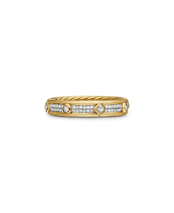 David Yurman 18k Yellow Gold Modern Renaissance Diamond Ring - No Color