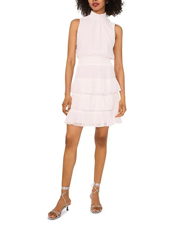1.State Mock Neck Sleeveless Dress - Soft Ecru