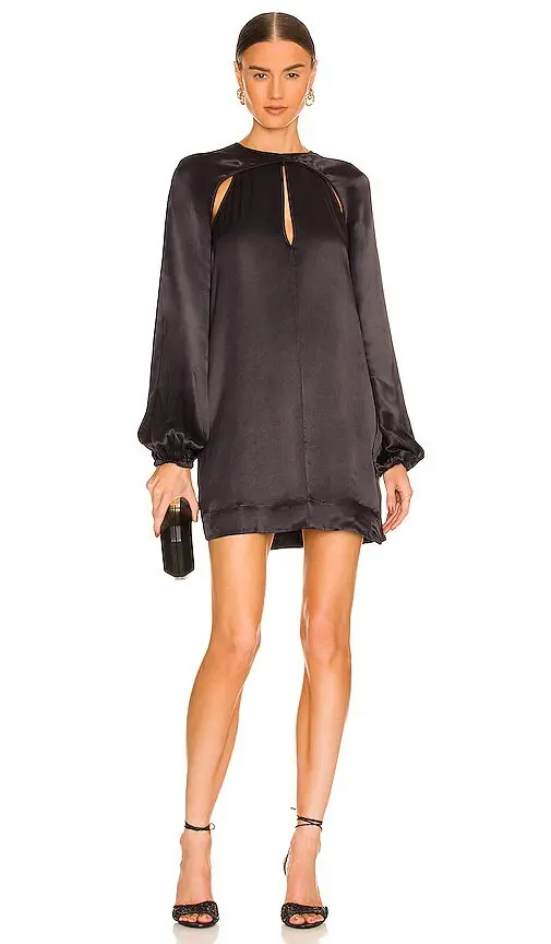 alana mini dress Small stretch crepe fabric Alana Mini Dress - Black