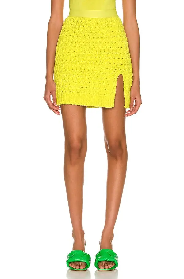 Bottega Veneta Chenille Twisted Mesh Skirt