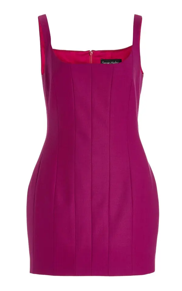 sergio hudson purple dress Sergio Hudson Stretch-Wool Mini Dress Us 4 In Purple - 70% Off