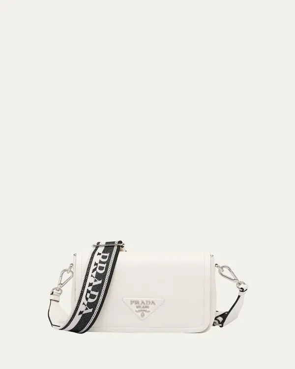 Prada Small Leather Shoulder Bag - Bianco