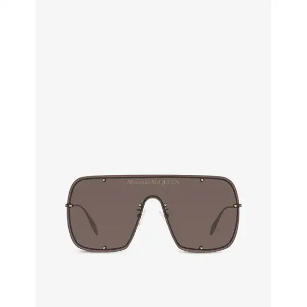 Alexander Mcqueen Am0362s Shield Sunglasses In Silver - 30  display picture 1