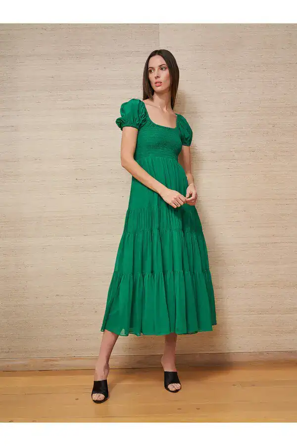 la ligne green dress Sage Green Off Shoulder Beading Floral Appliqué Quinceanera Dress main image 1