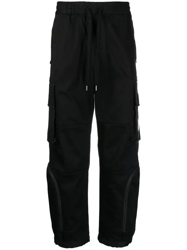 PORTS V Drawstring Cargo Trousers - Black