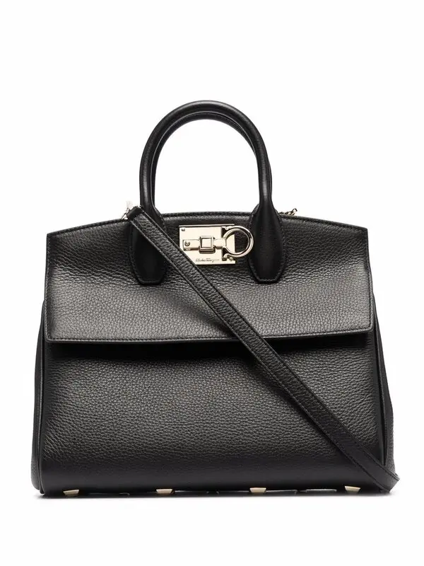 FERRAGAMO The Studio Leather Tote - Black