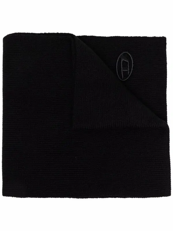 Diesel K-coder Ribbed Wool-blend Scarf - Black