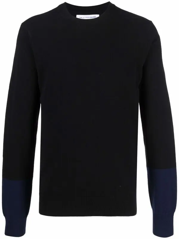 Comme Des Garçons Tonal Wool Jumper - Black