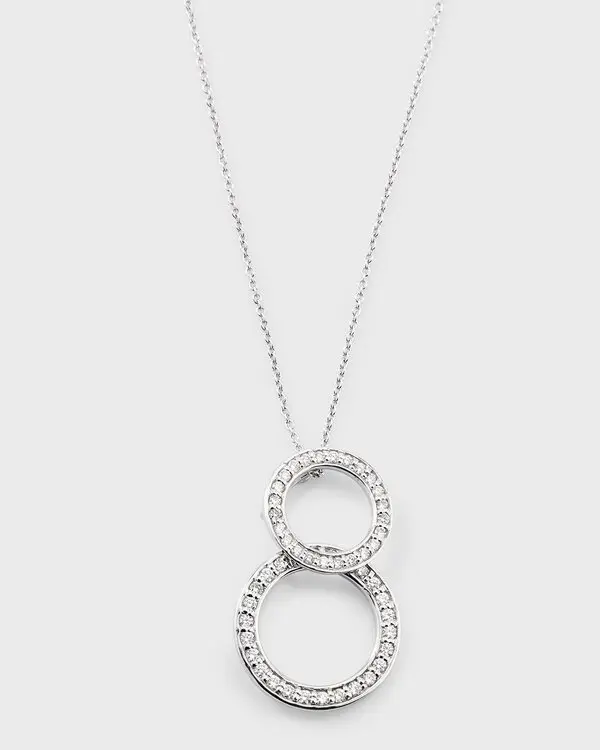 Roberto Coin Two-circle Diamond Pendant Necklace - White Gold