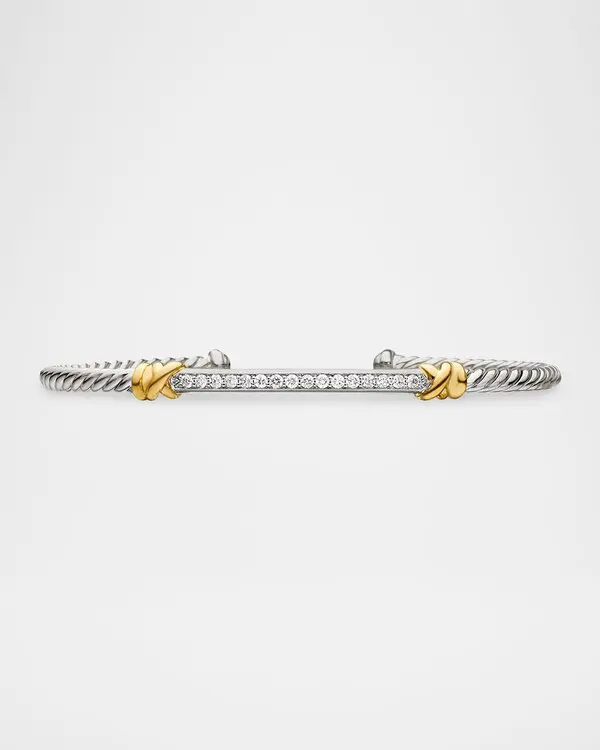 David Yurman Petite Helena Diamond Bracelet - Silver & Gold