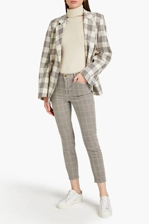 FRAME Le High Skinny Checked Pants