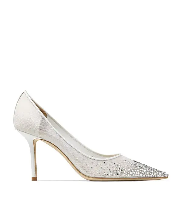 JIMMY CHOO Love 85 Embellished Pumps - White