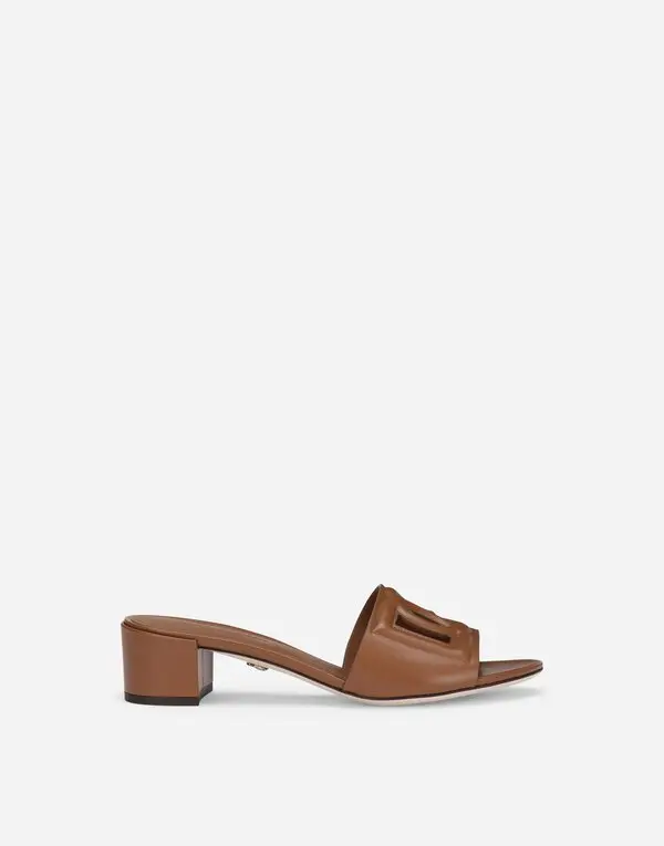 Dolce & Gabbana Calfskin Mules With Dg Millennials Logo