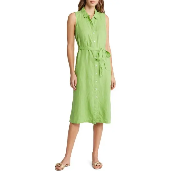 Tommy Bahama Two Palms Linen Shirt Dress - Tart Apple | Editorialist