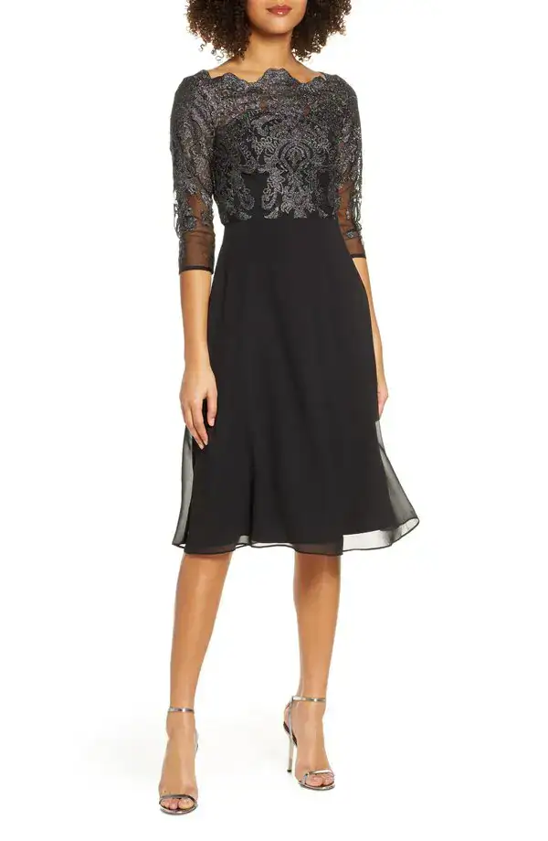 tadashi shoji off the shoulder lace dress Alexia Off-The-Shoulder Dress – Tadashi Shoji Official Online Boutique main image 0