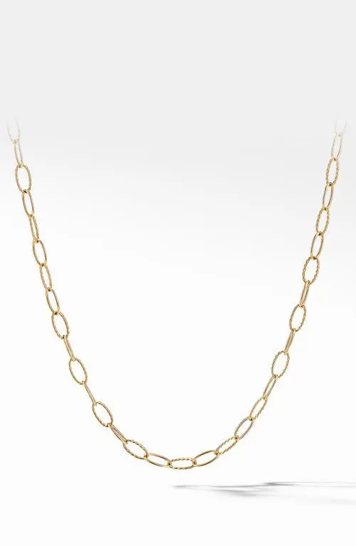 David Yurman Stax Elongated Oval Link Necklace - Yellow Gold