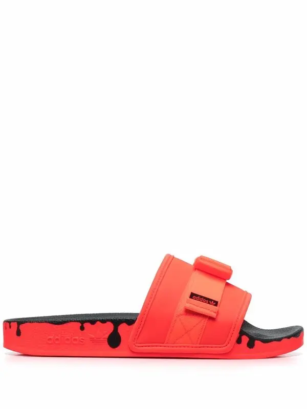 Adidas Pouchylette Flat Slides - Orange