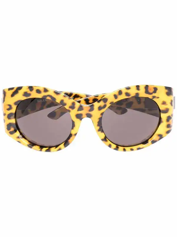 Balenciaga Rectangular Sunglasses in Yellow Black Zebra Striped Balenciaga - Graphic Rectangle Sunglasses - Yellow Zebra  main image 3