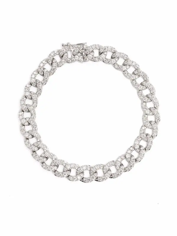 LEO PIZZO 18kt White Gold Diamond Groumette Bracelet