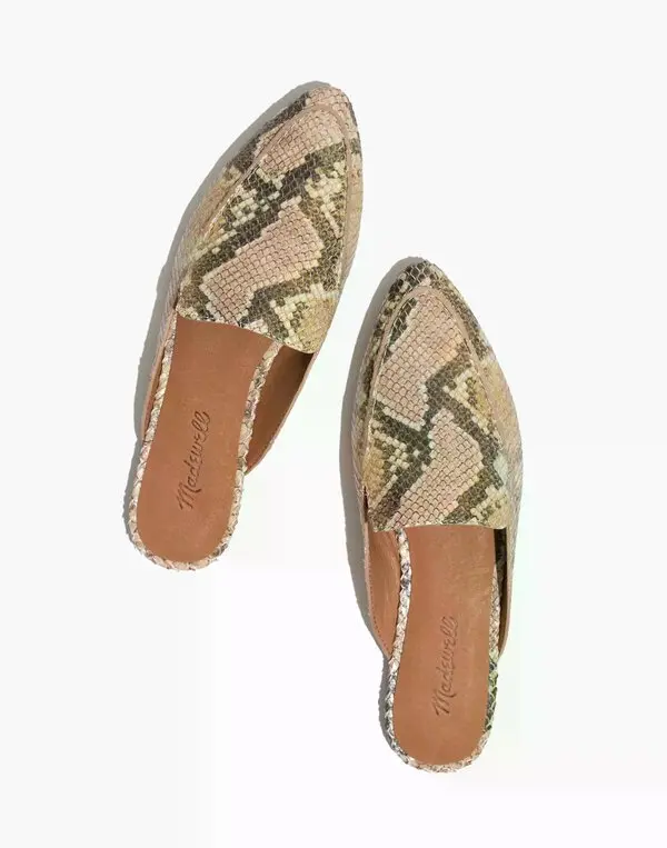 Madewell Frances Skimmer Mule In Snake Embossed Leather