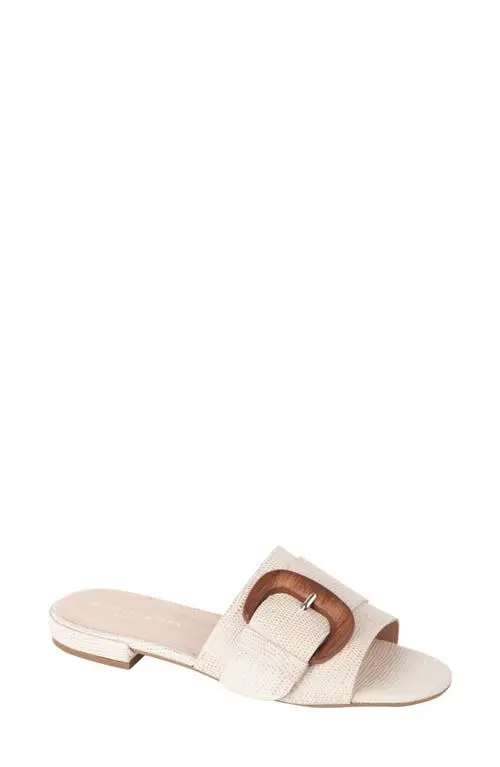 PATRICIA GREEN Venice Buckle Slide Sandal - Cream