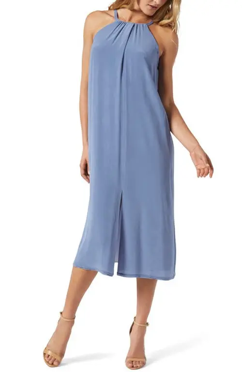 Joie Ora Silk Halter Dress - Bijou Blue | Editorialist