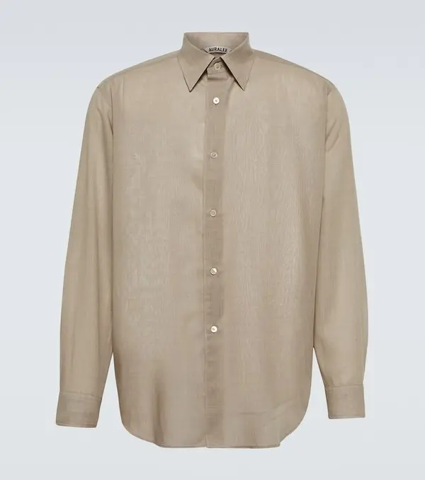 Auralee Wool And Silk Shirt In Beige - 40% Off | Editorialist