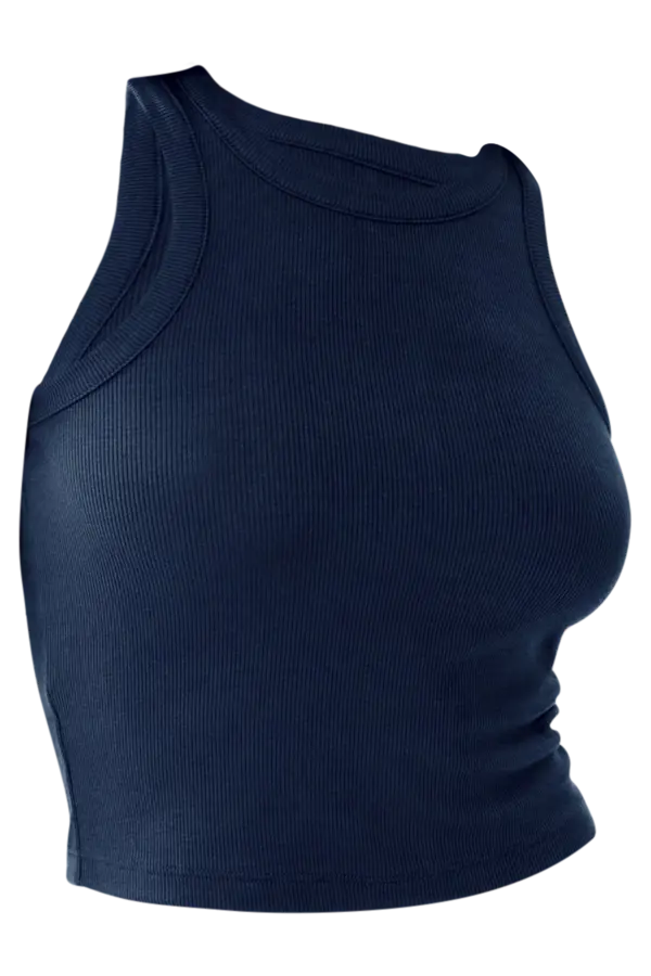 Splits59 Kiki Ribbed Cropped Tank Top - Indigo