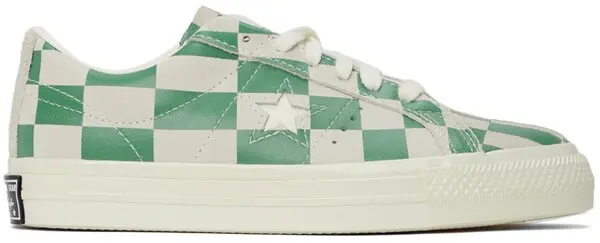 Converse Off-White Green One Star Warped Board Sneakers In White
