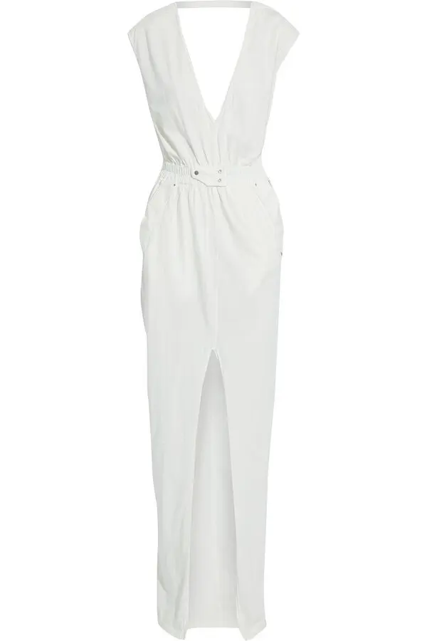 white off the shoulder knee length dress Lillianne Off-Shoulder Midi Dress White main image 1