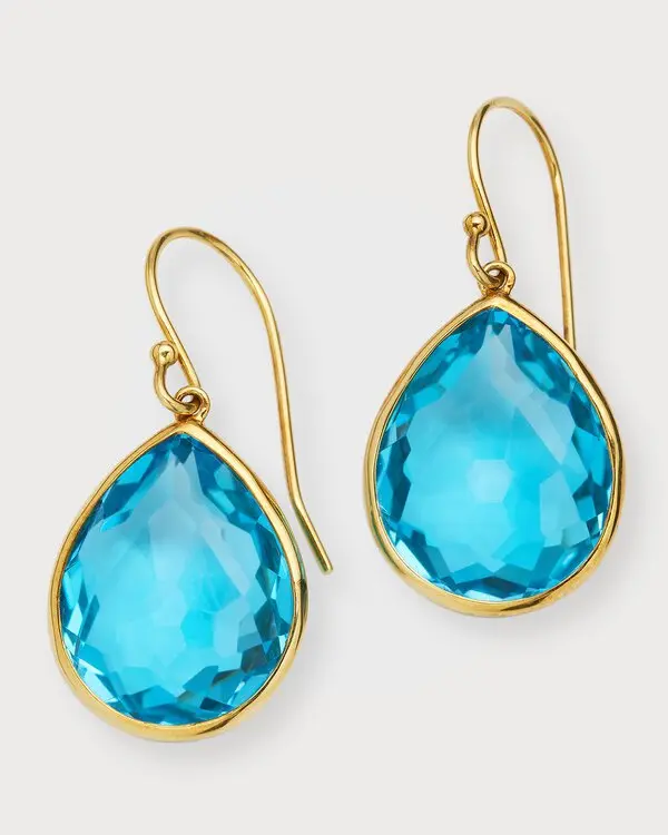 Ippolita 18k Gold Teardrop Earrings - Blue Topaz