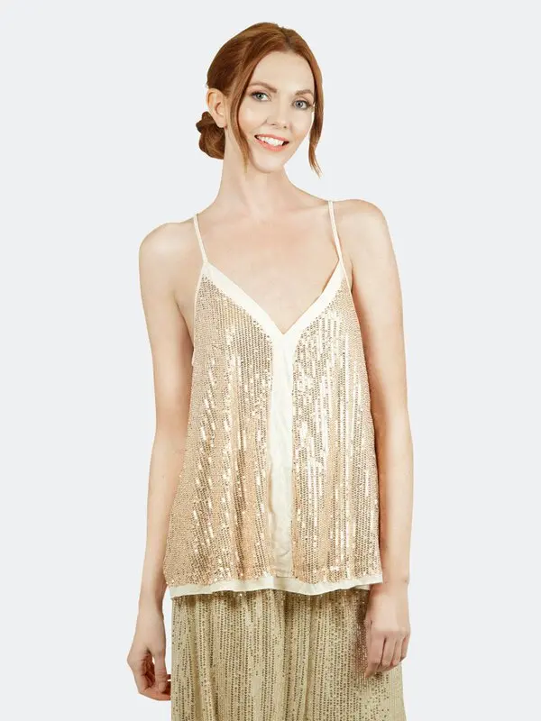 NIKKI LUND Meghan Sequin Tank - Yellow | Editorialist