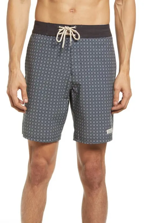 FAIR HARBOR Floral Print Board Shorts - Black Beacon