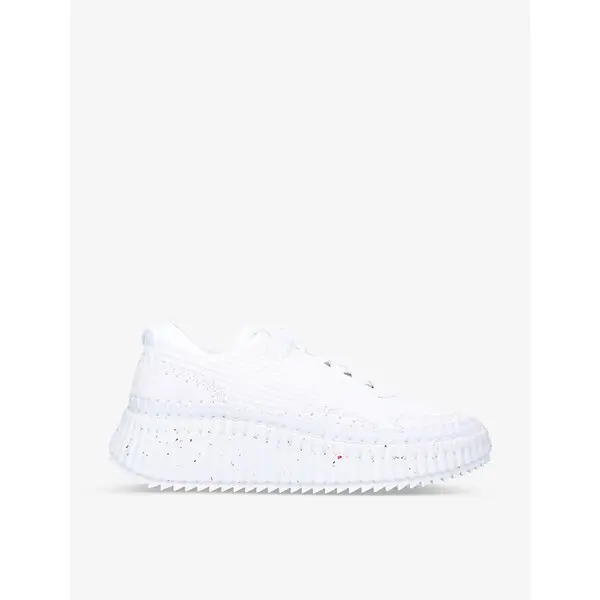 Chloé Nama Embroidered Suede And Mesh Trainers - White