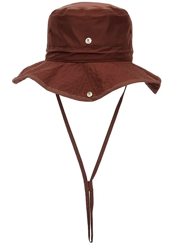 Jil Sander Parachute Nylon Bucket Hat In Brown 47% Off