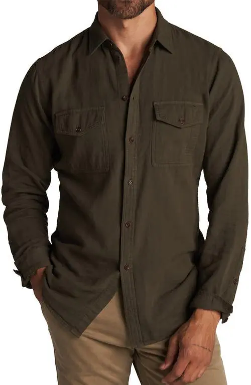 ROAN Leeds Double Weave Button-up Shirt - Olive