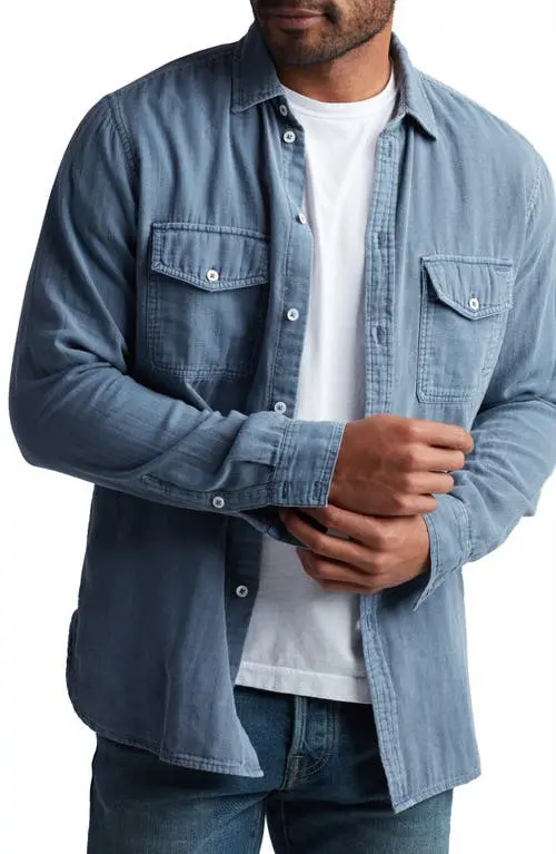 ROAN Leeds Double Weave Button-up Shirt - Pacific