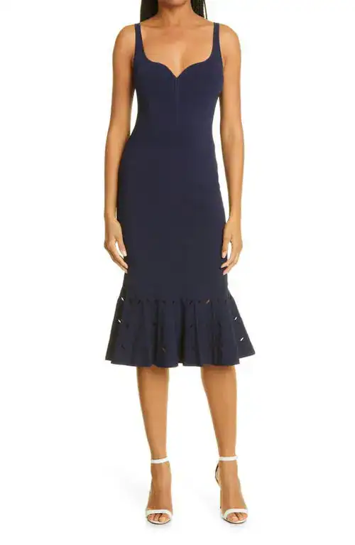 mermaid hem midi dress Nouria white mermaid-hem knit midi dress