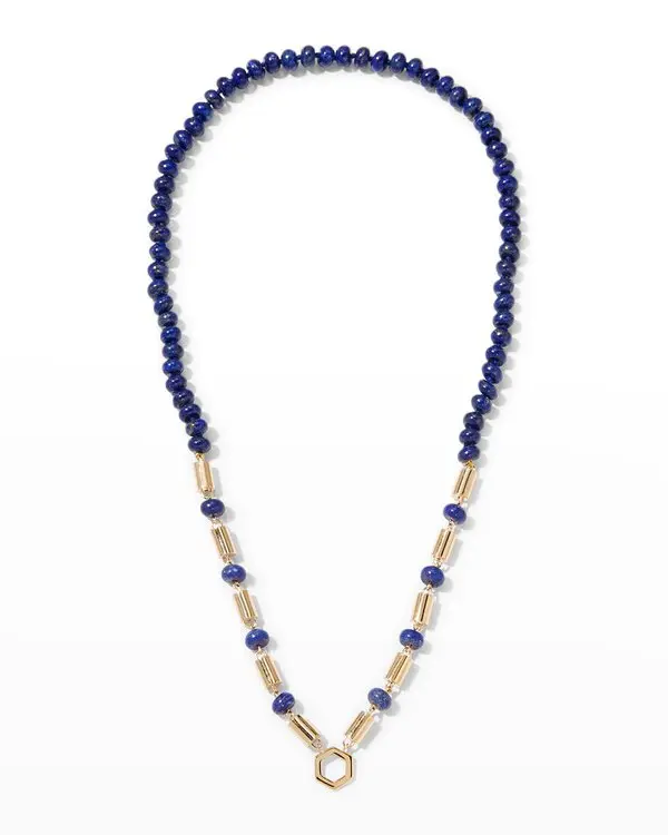 Harwell Godfrey 18k Yellow Gold Baht Lapis Chain Necklace - One-color