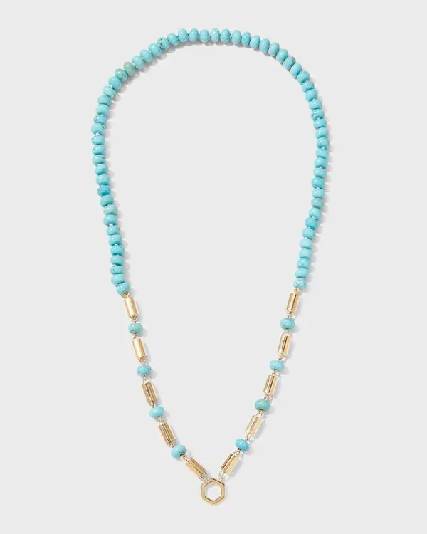 Harwell Godfrey Baht Chain Necklace - Turquoise