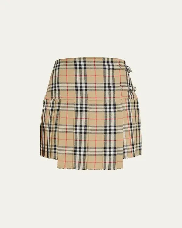 Burberry Zoe Vintage Check Wool Kilt - Archive Beige Ip Chk