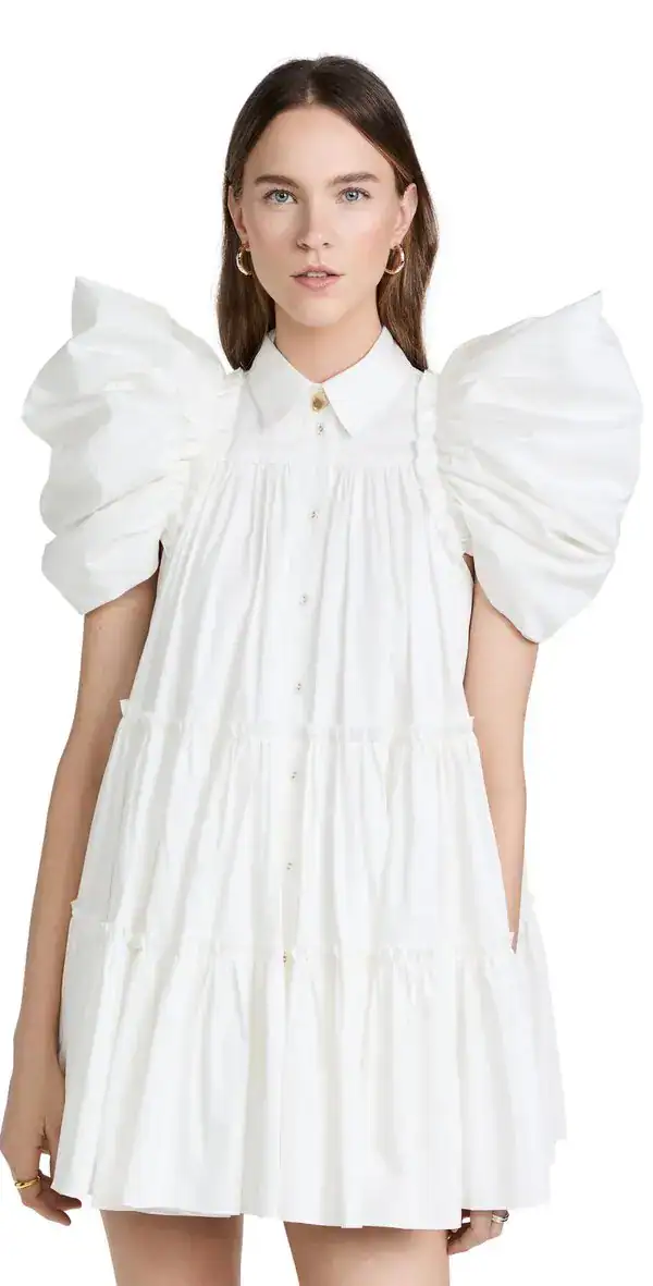 Aje Swift Butterfly Sleeve Smock Dress In Ivory - 30% Off | Editorialist
