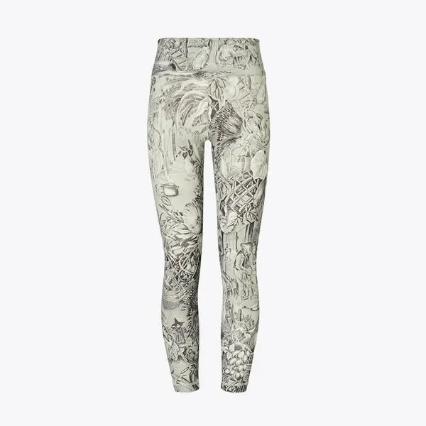 Tory Burch Weightless Printed 7/8 Legging - Grey Alien Toile