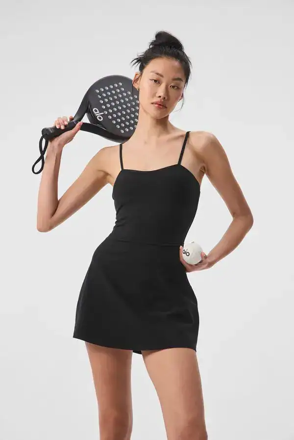 white christmas dresses Airlift Double Trouble Tennis Dress - Black main image 0