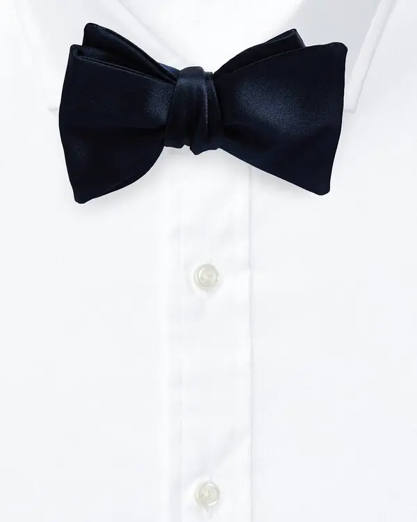 Ralph Lauren Silk Satin Bow Tie - Navy